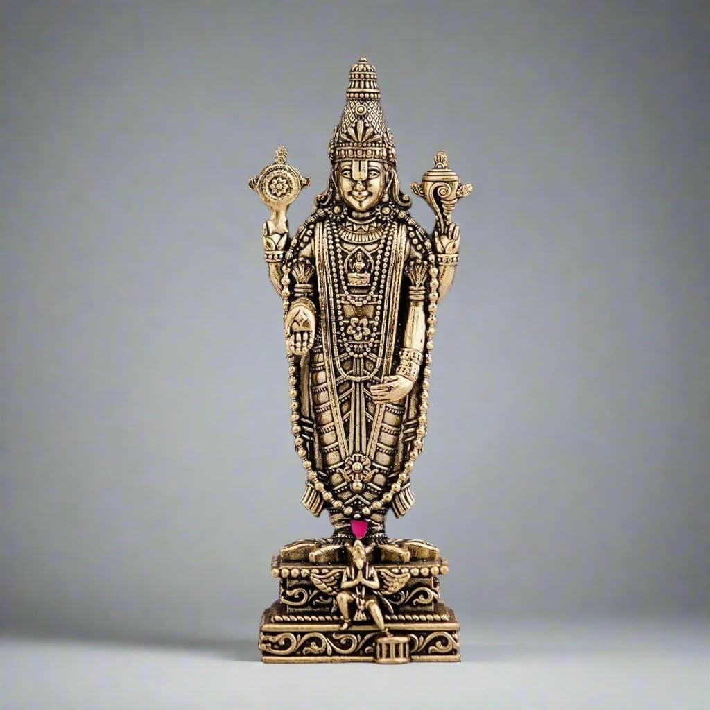 Tirupati Balaji Brass Idol – 6-Inch Lord Venkateswara Standing Murti ...