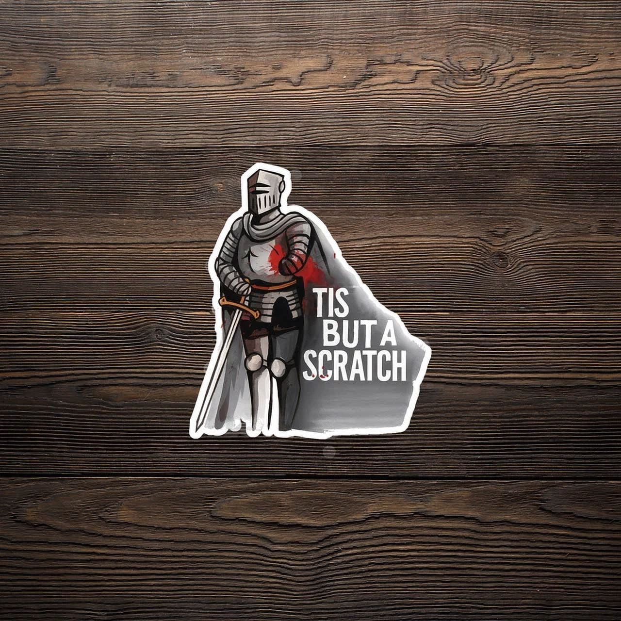 Tis But A Scratch Medieval Knight Warrior Quote Sticker Decalphone Decal Water Bottle Stickers ...