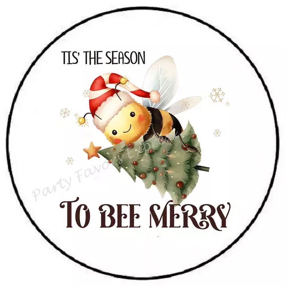 Tis The Season To Be Bee Merry Sticker Party Favors Sticker Envelope ...
