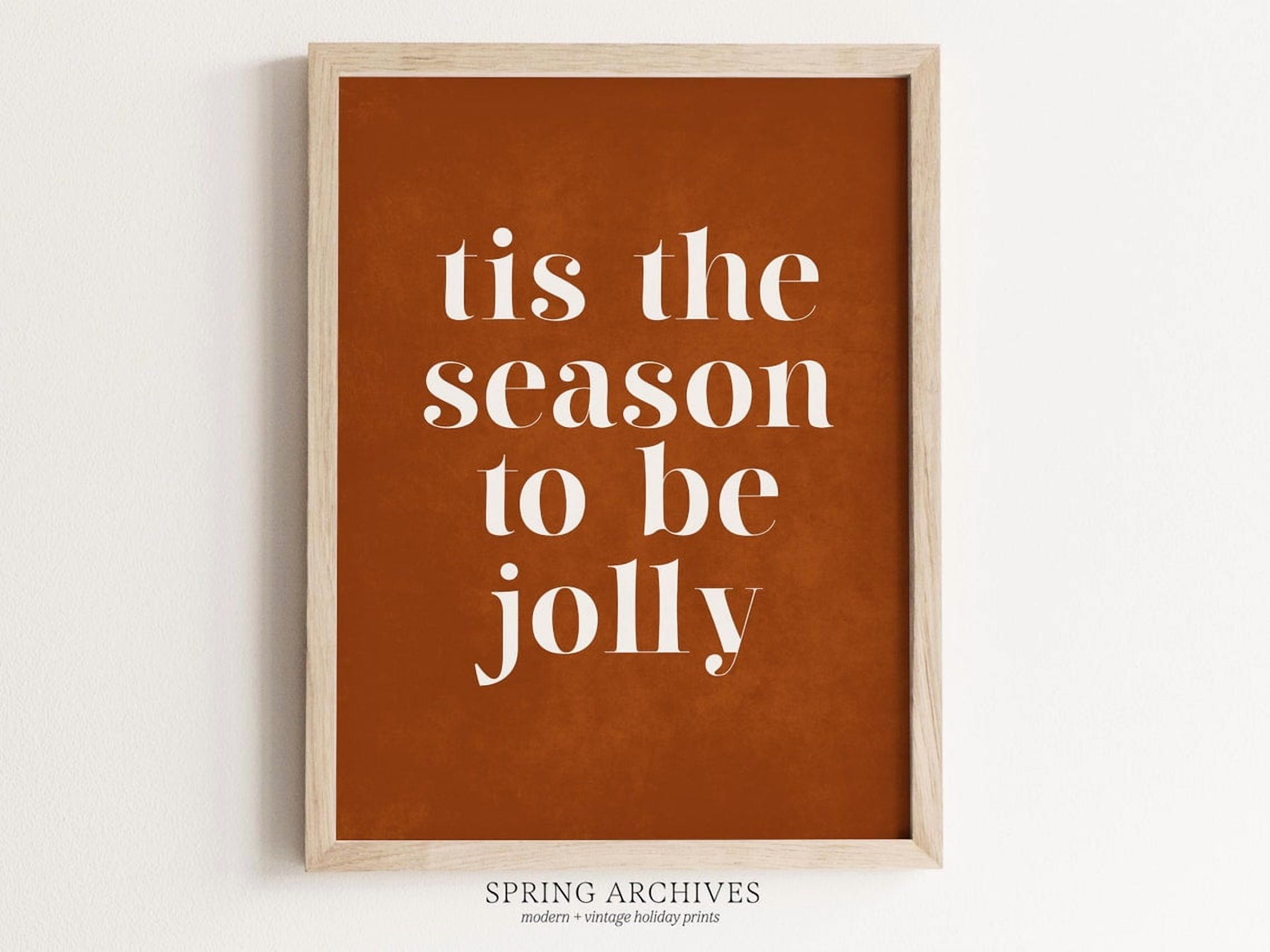 Tis The Season To Be Jolly Wall Art, Winter Festive Art, Festive ...