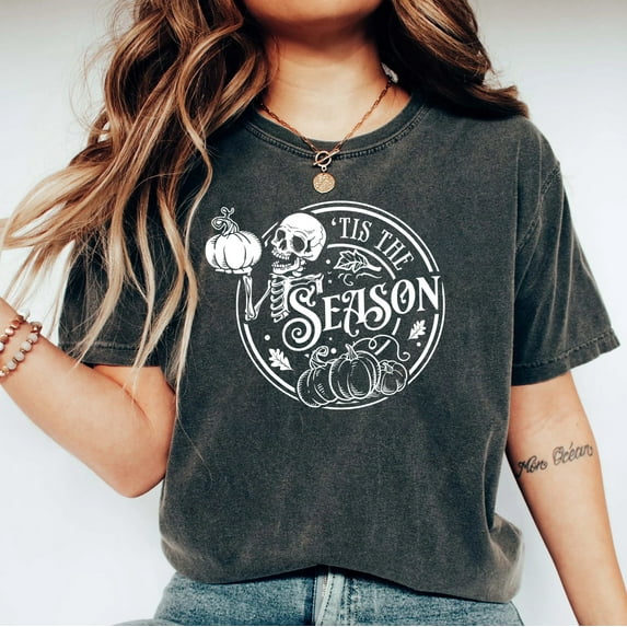 Tis The Season Fall Shirt, Halloween Shirt, Fall Shirt, Skeletons ...