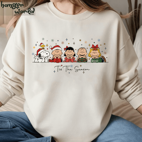 Tis The Season Snoopy and Friends Christmas Sweatshirt | Funny Holiday ...