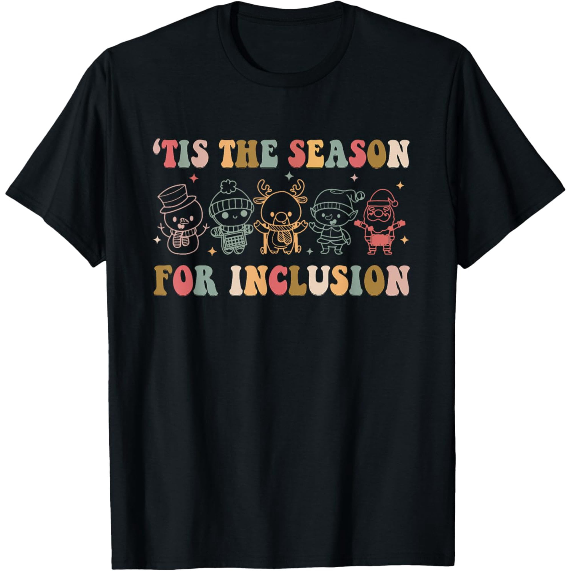 Tis The Season for Inclusion Christmas Retro Holiday Characters Graphic ...