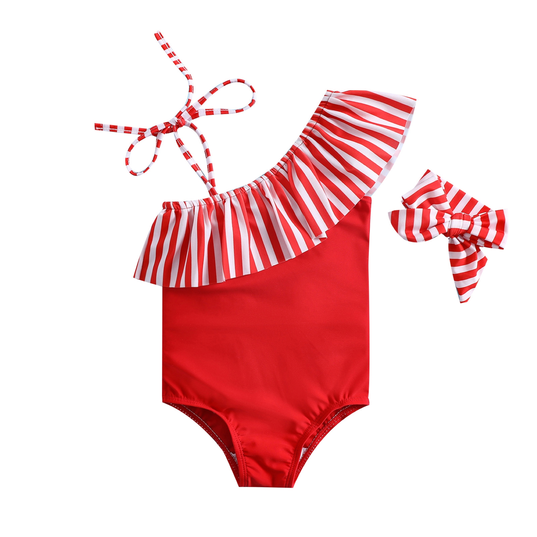 Tisoloow Baby Girls Swimsuit Ruffle Bathing Suits for Toddler UPF 50 ...