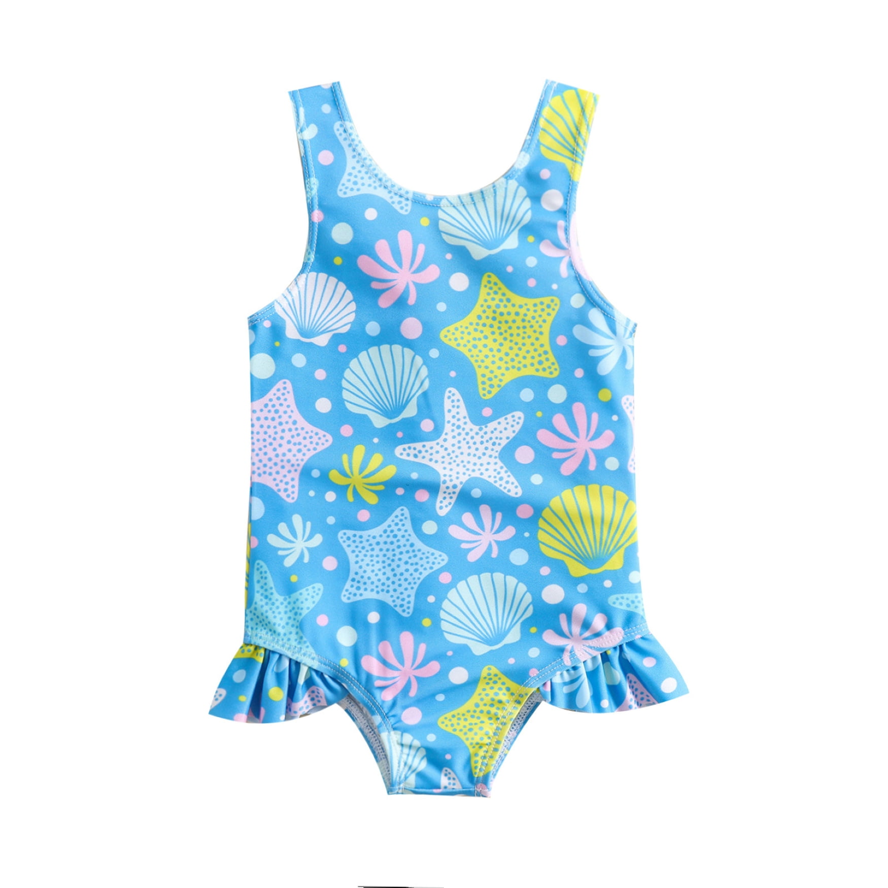 Tisoloow Baby Girls Swimsuit Ruffle Bathing Suits for Toddler UPF 50 ...