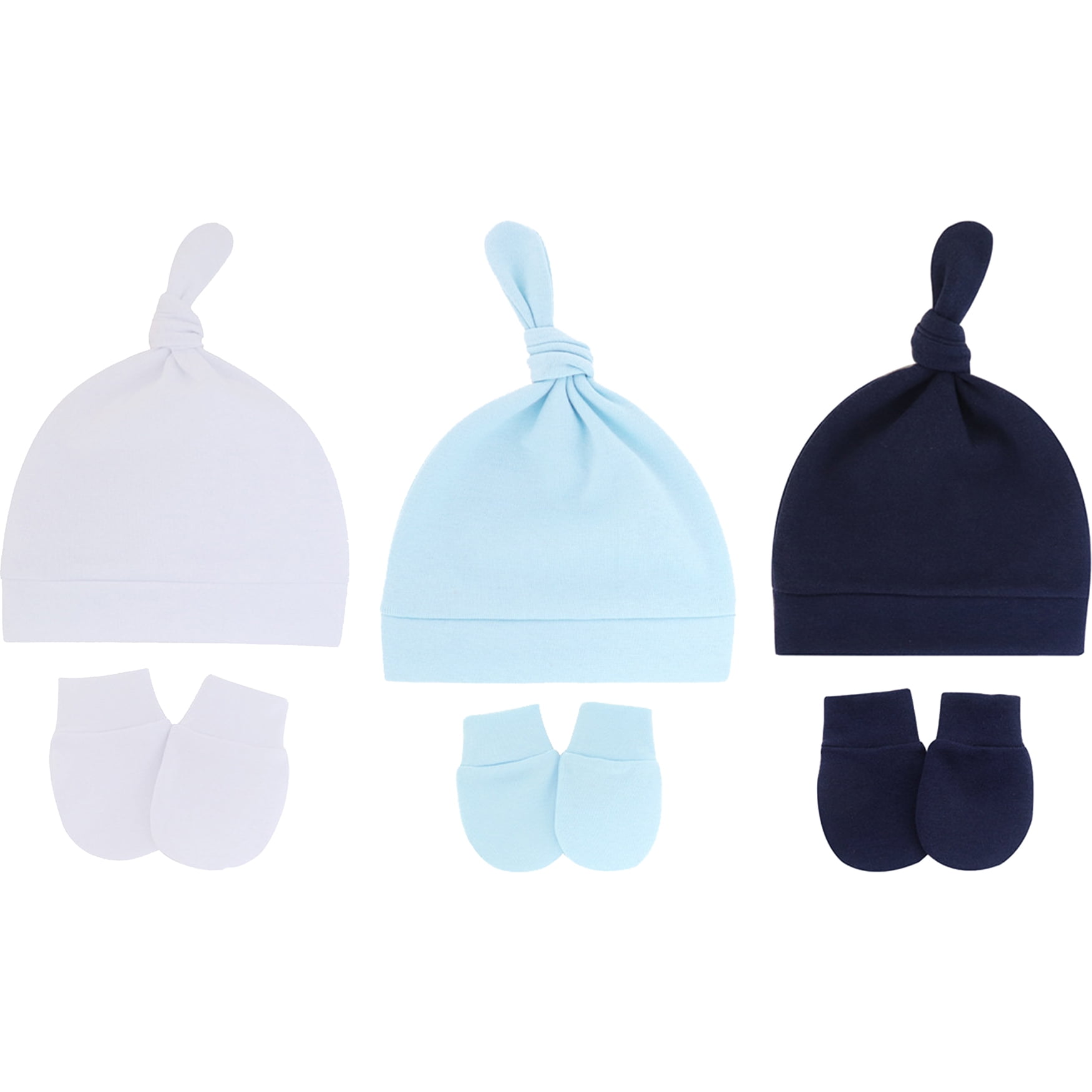 Tisoloow Baby Hats Mittens Newborn Hats for Baby Boys Grils Knotted ...