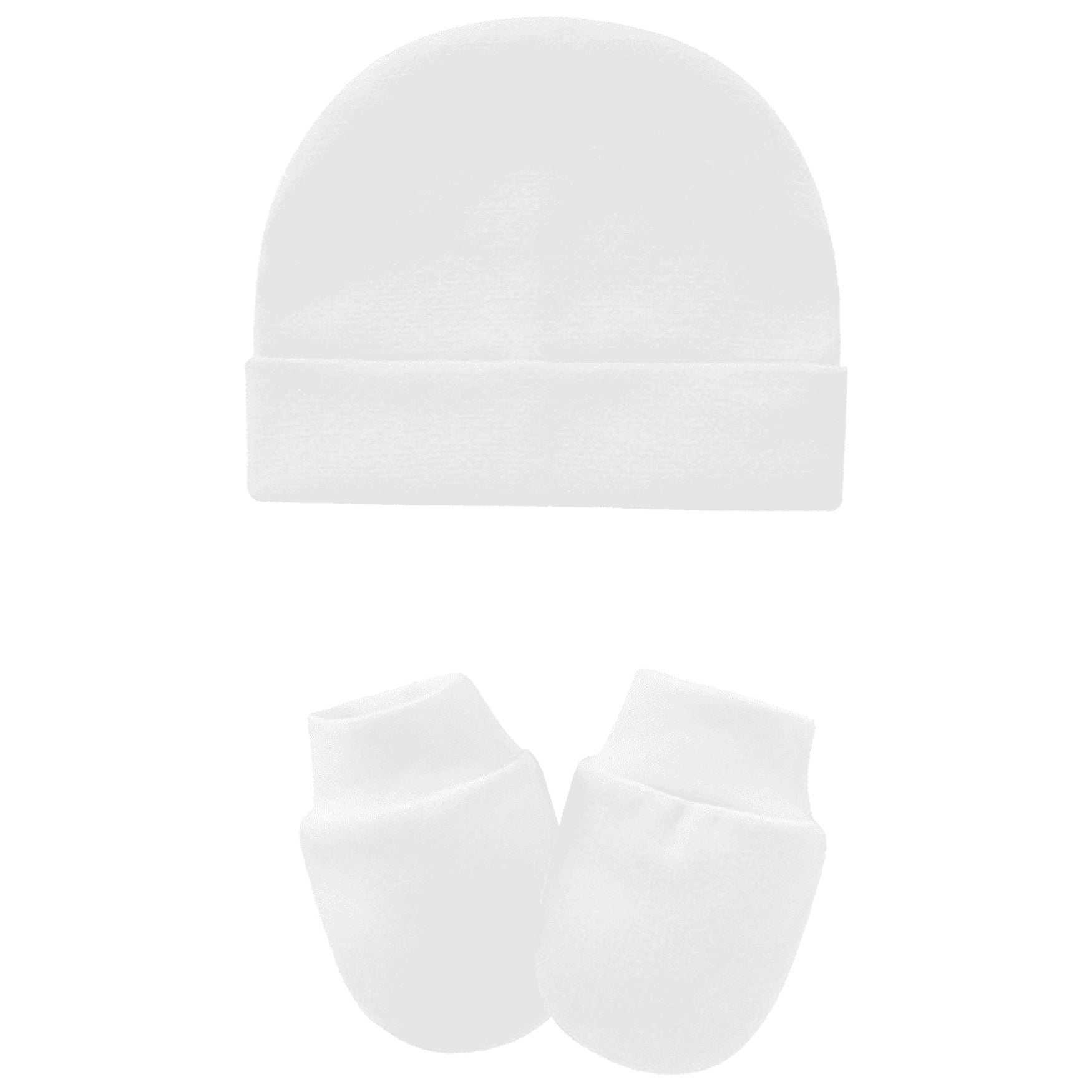 Tisoloow Baby Hats with Scratch Mittens Set, Unisex Newborn Beanie Caps ...