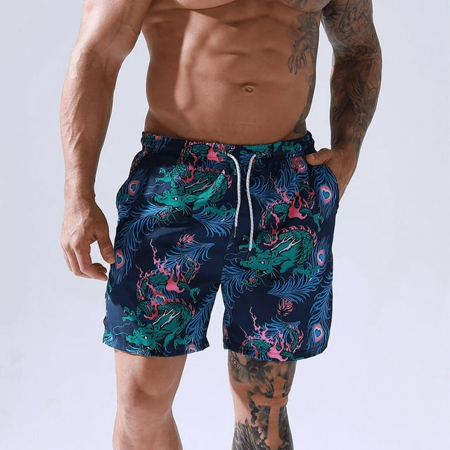 Tisoloow Mens Swim Trunks Quick Dry Swim Bathing Suits Beach Board ...