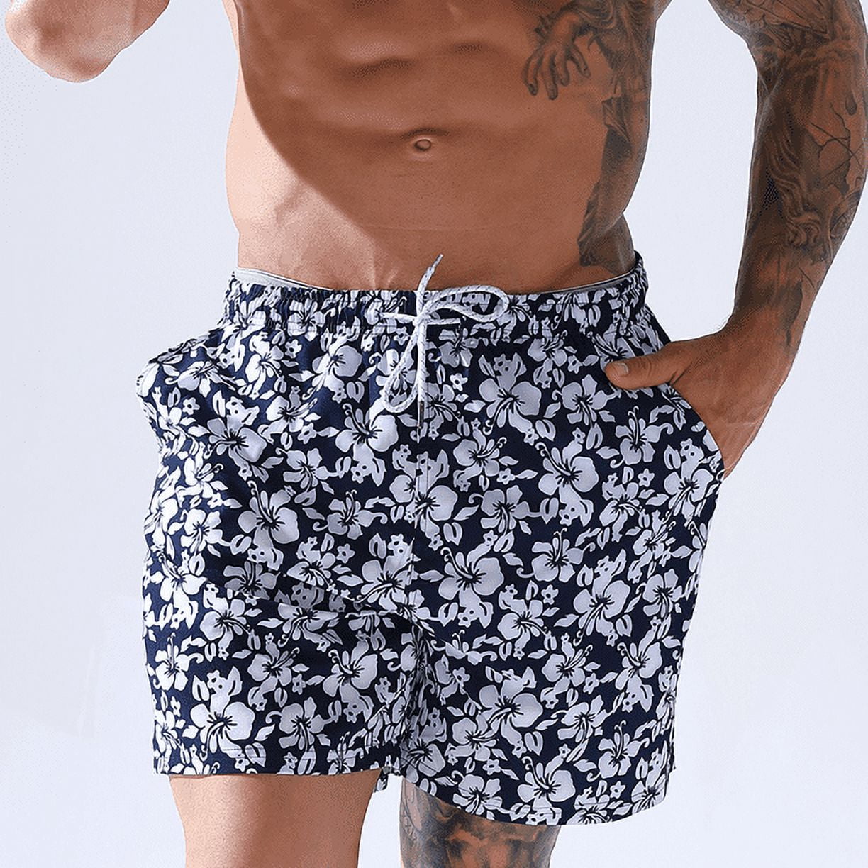 Tisoloow Mens Swim Trunks Quick Dry Swim Bathing Suits Beach Board ...