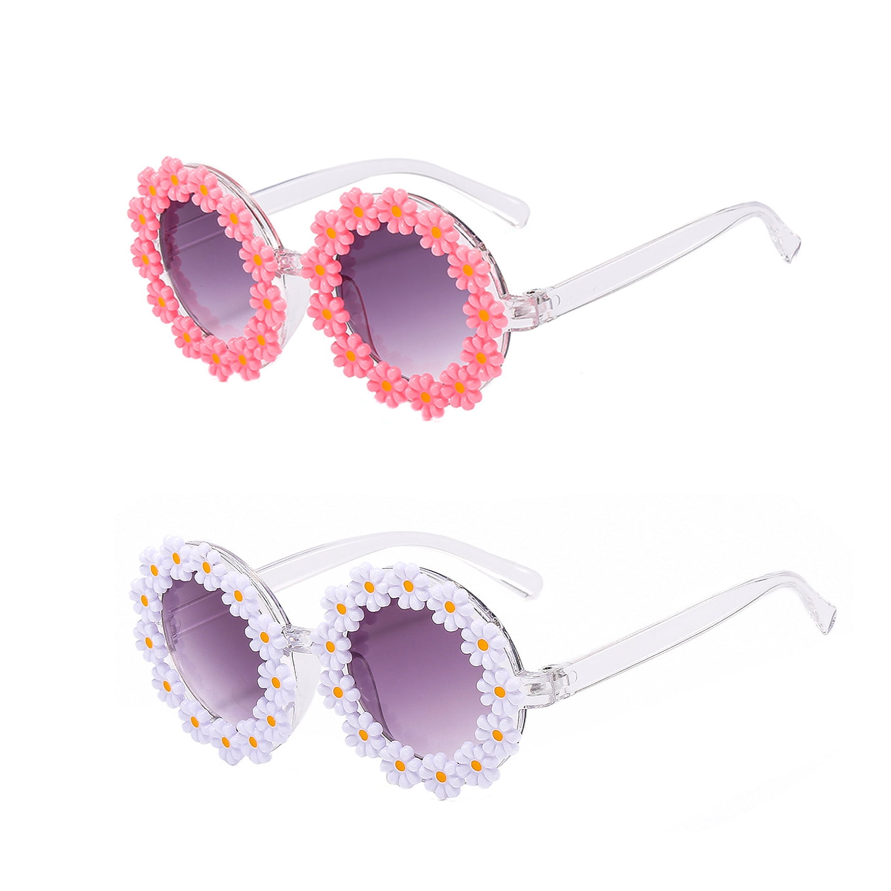 Tisoloow Round Flower Sunglasses for Girls Flower Shaped Cute Glasses ...