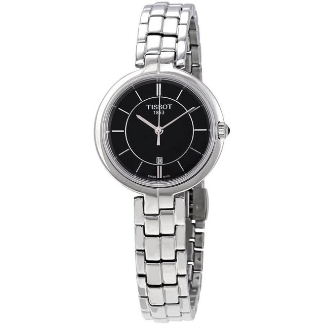 Tissot Flamingo Black Dial Ladies Stainless Steel Watch T094.210.11.051.00 - Walmart.com