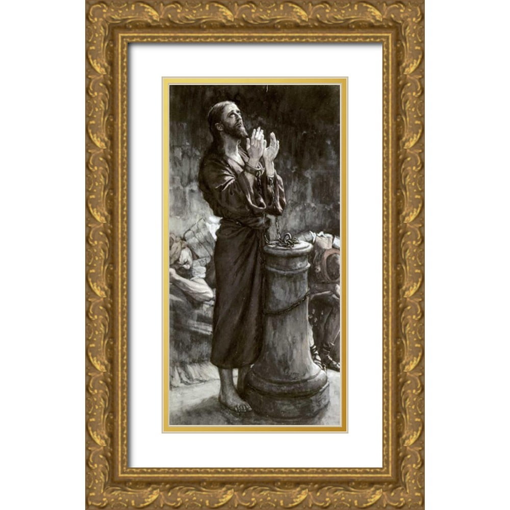 Tissot, James Jacques 11x18 Gold Ornate Wood Framed with Double Matting ...