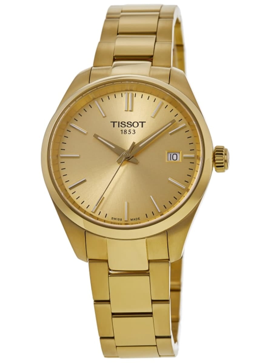 Tissot PR 100 34mm Quartz Champagne Dial Steel Women's Watch T150.210.33.021.00 - Walmart.com