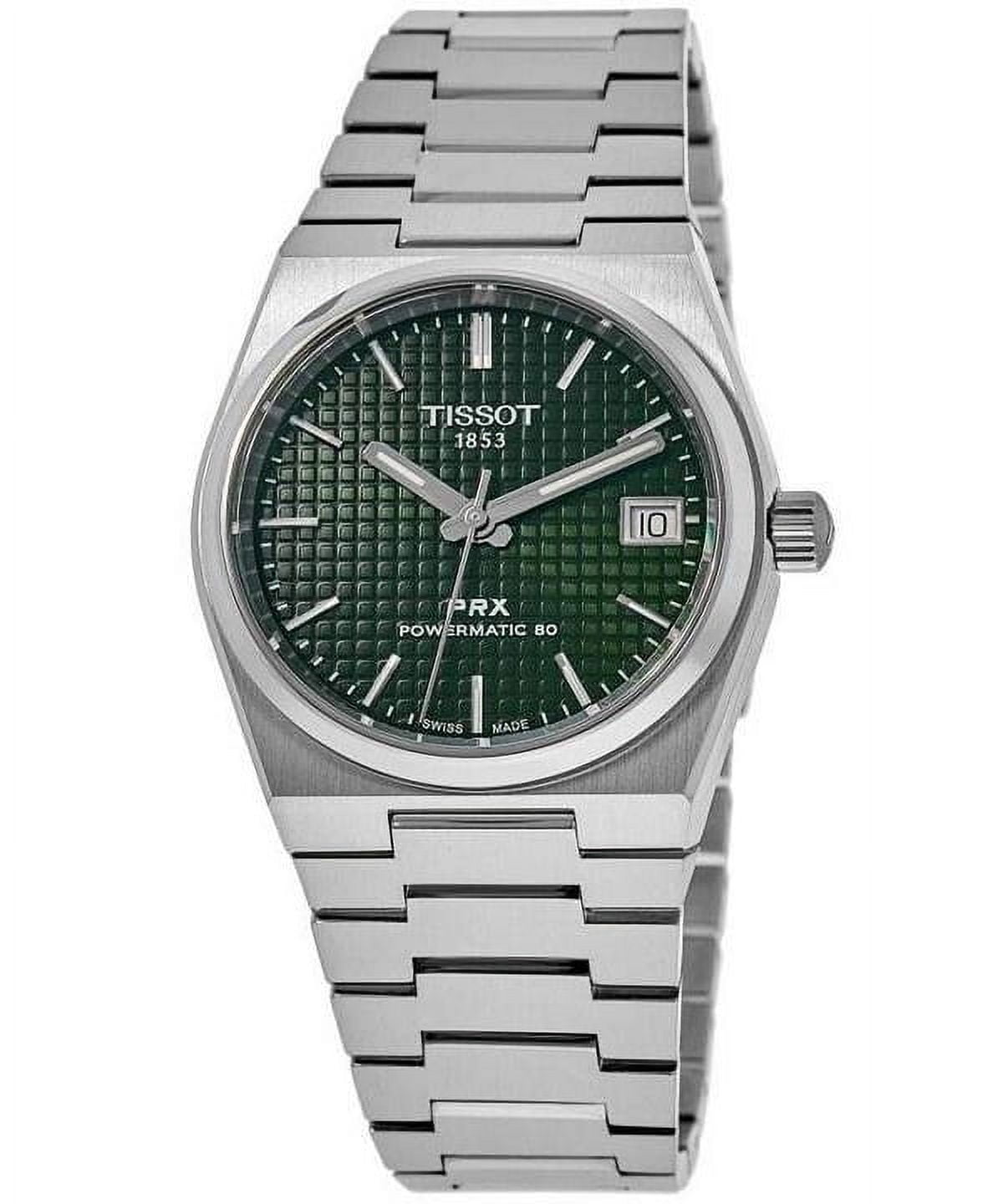 Tissot PRX Auto Watch, Unisex, Stainless Steel, Green Dial, Water ...
