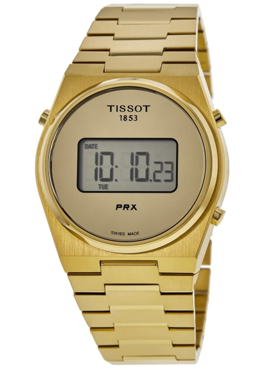 Tissot PRX Digital Quartz Gold Dial Men's Watch T1372633302000 ...