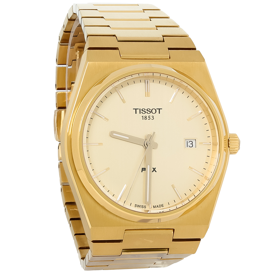 Pre-Owned Tissot PRX Mens Gold Tone PVD Stainless Steel Quartz Watch T137.410.33.021.00 ...