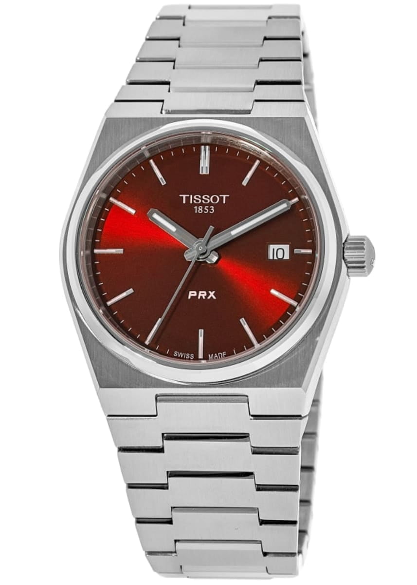 Tissot PRX Stainless Steel Red Dial Quartz T137.410.11.421.00 100M Men ...