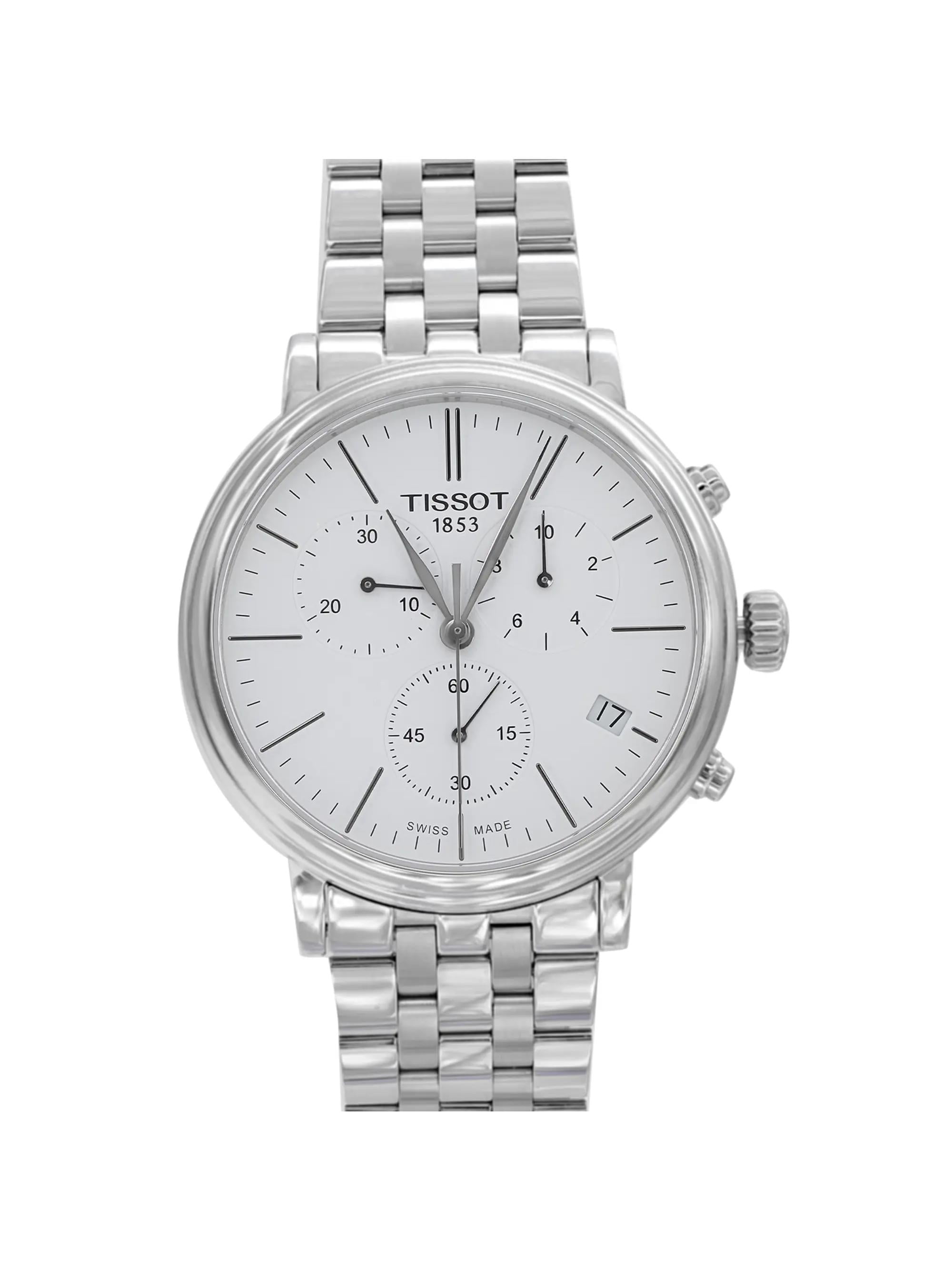 Tissot T-Classic Carson Steel White Dial Quartz Mens Watch T122.417.11 ...