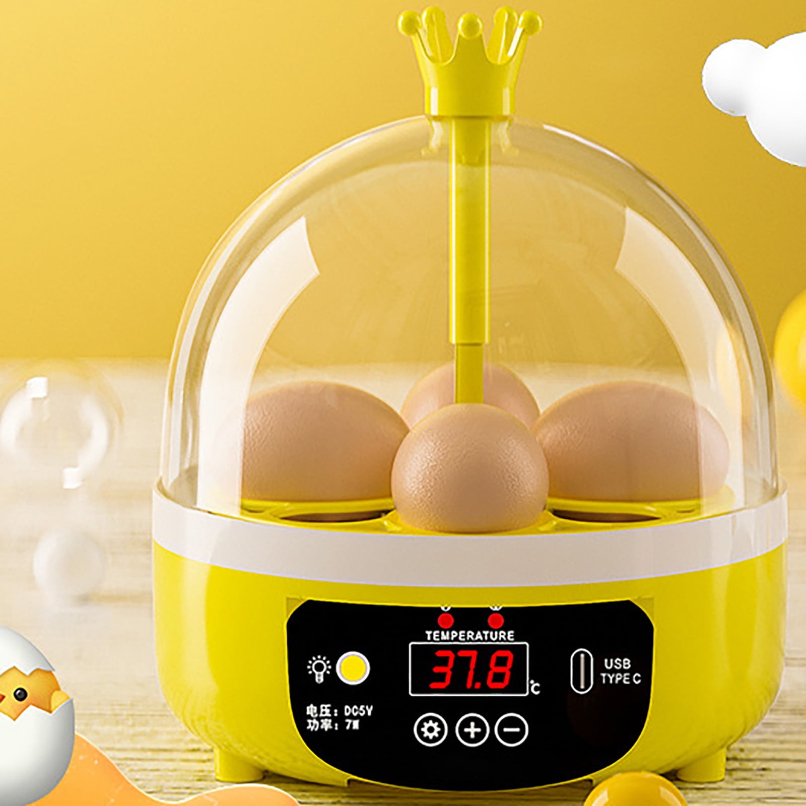 Tissting Egg Incubator 8 Eggs Poultry Hatching Machine Temperature ...