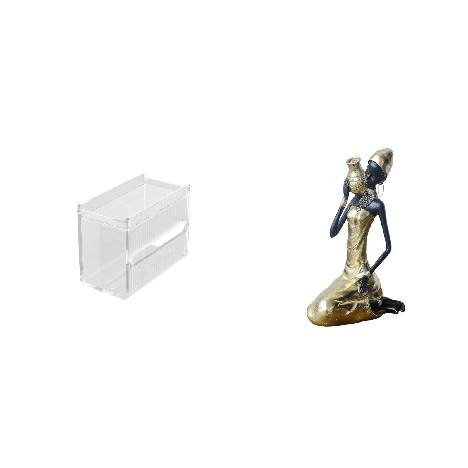 Tissue Box African Tribal Lady Statue Resin Art Wall Mounted Storage ...