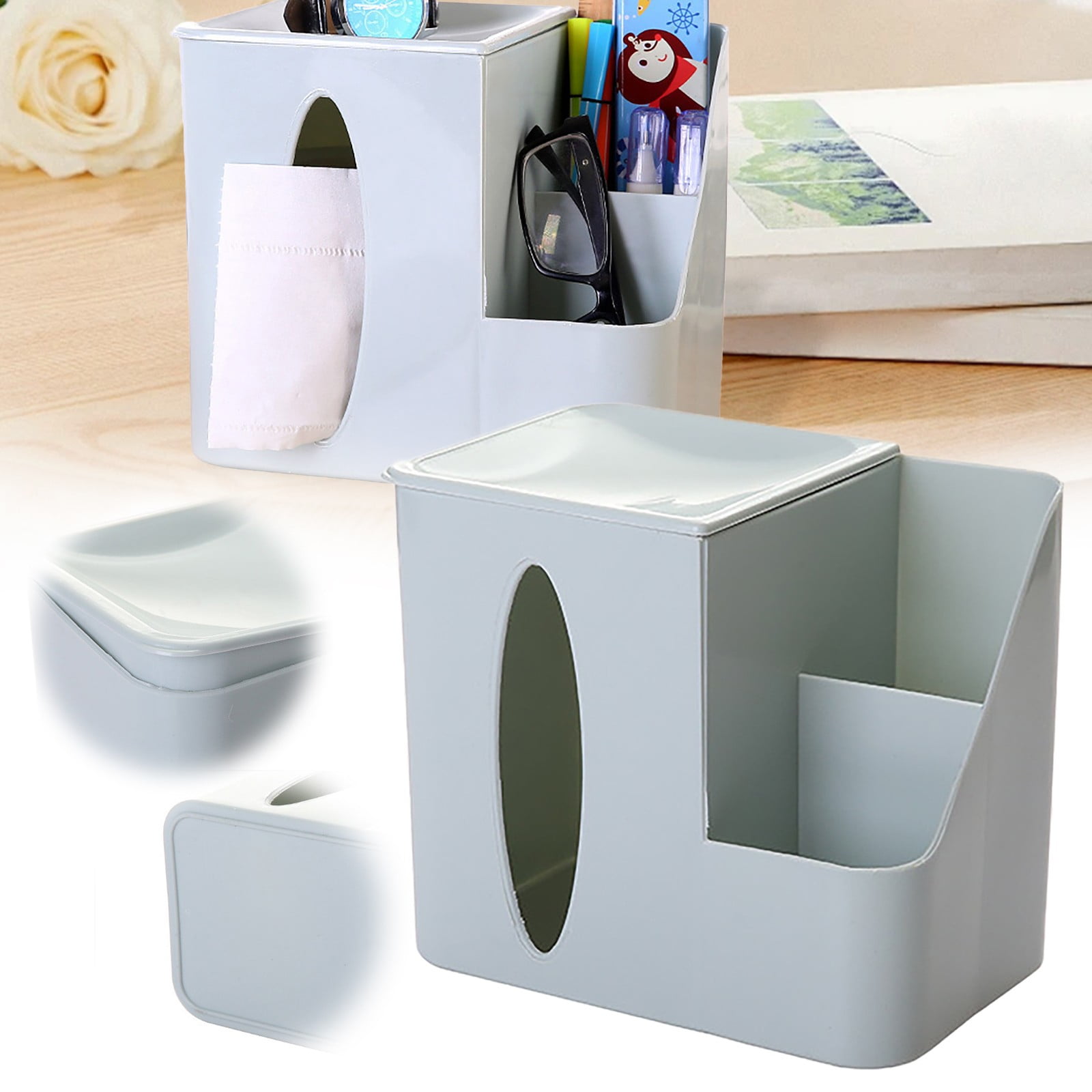 Tissue Box Compartment Tissue Dispenser Box Tissue Organizer Case ...