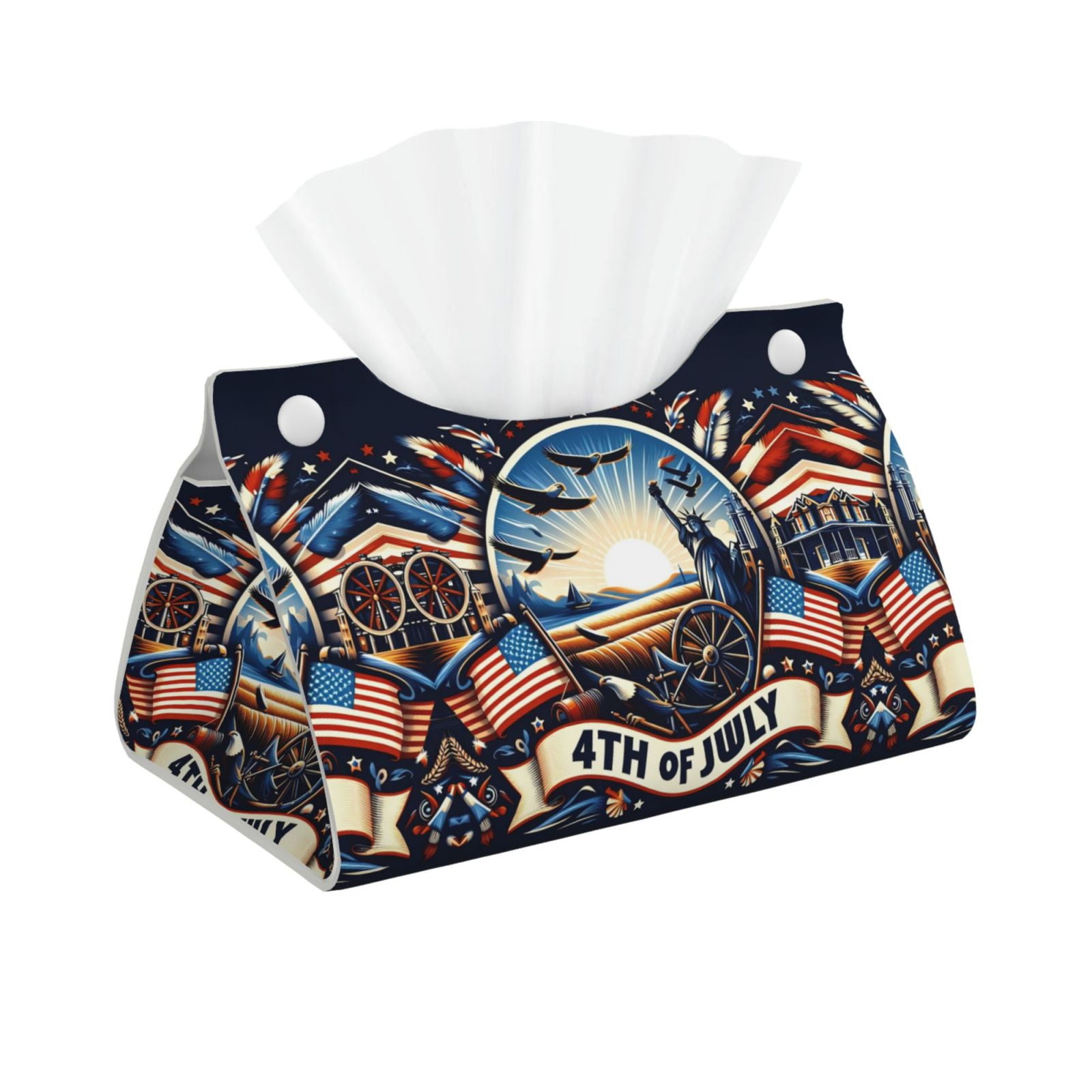 Tissue Box Cover, 4th of July Celebration Rectangular Leather Tissue ...