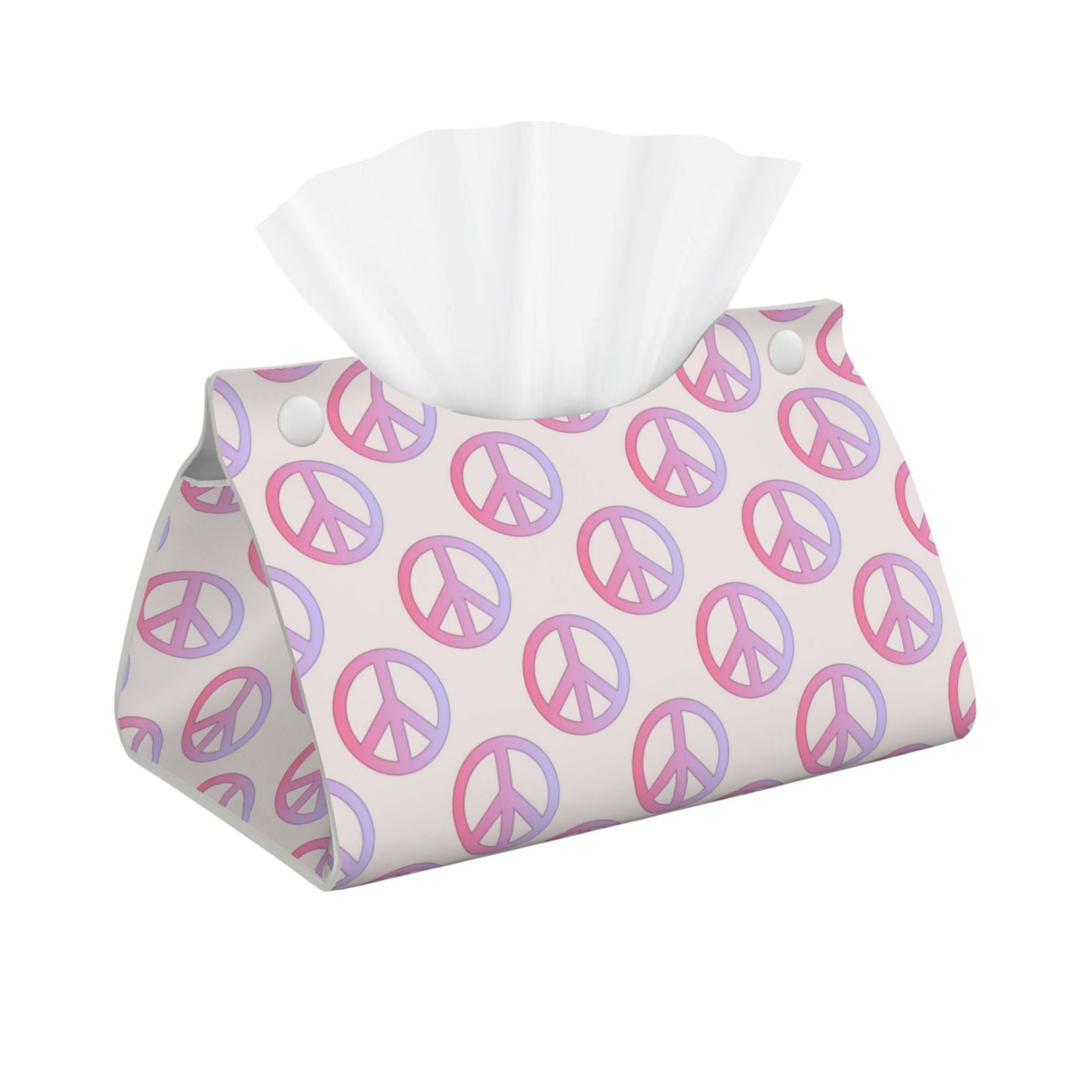 Tissue Box Cover, 90s Style Peace sign Retro Rectangular Leather Tissue ...