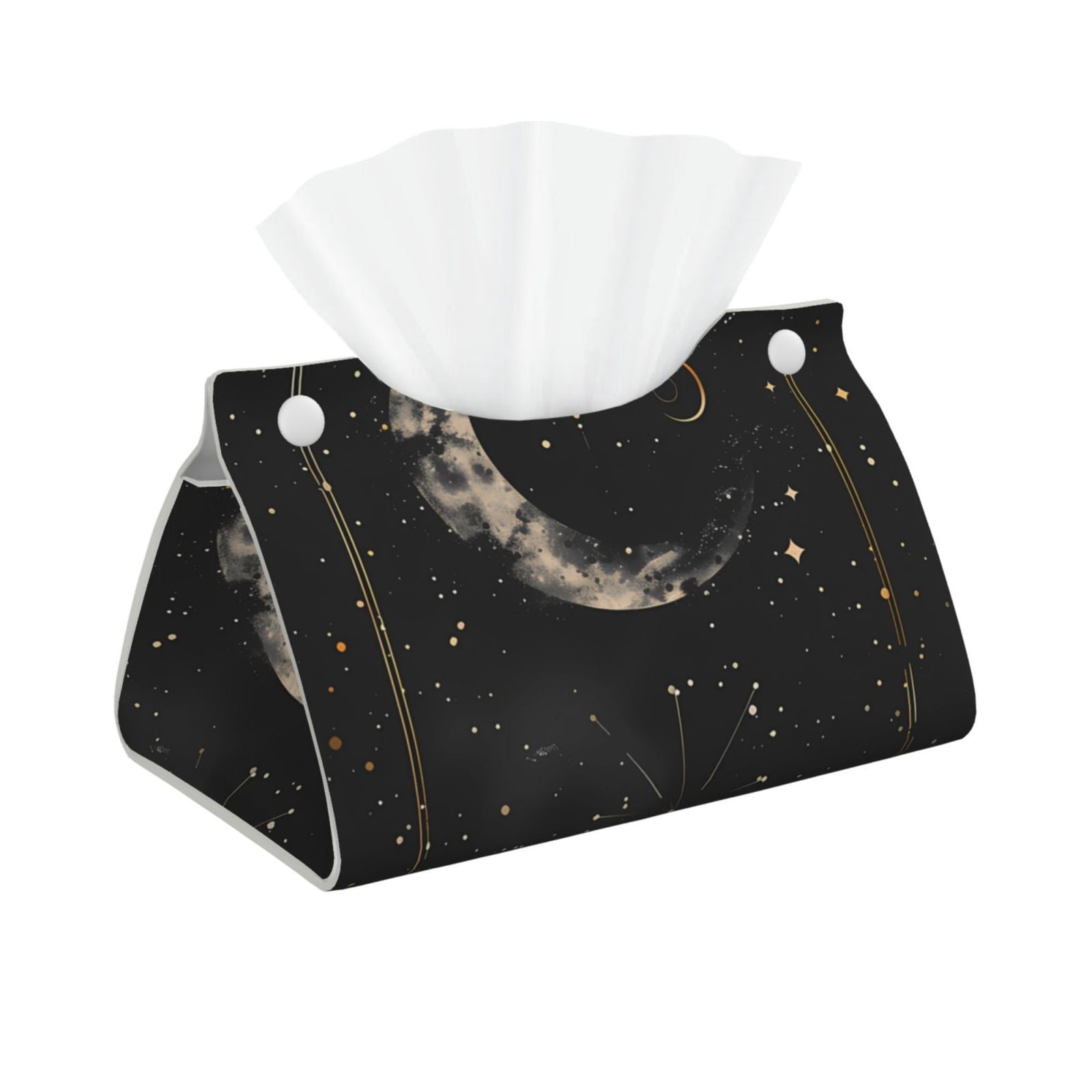 Tissue Box Cover, Abstract Starry Sky Moon Rectangular Leather Tissue ...
