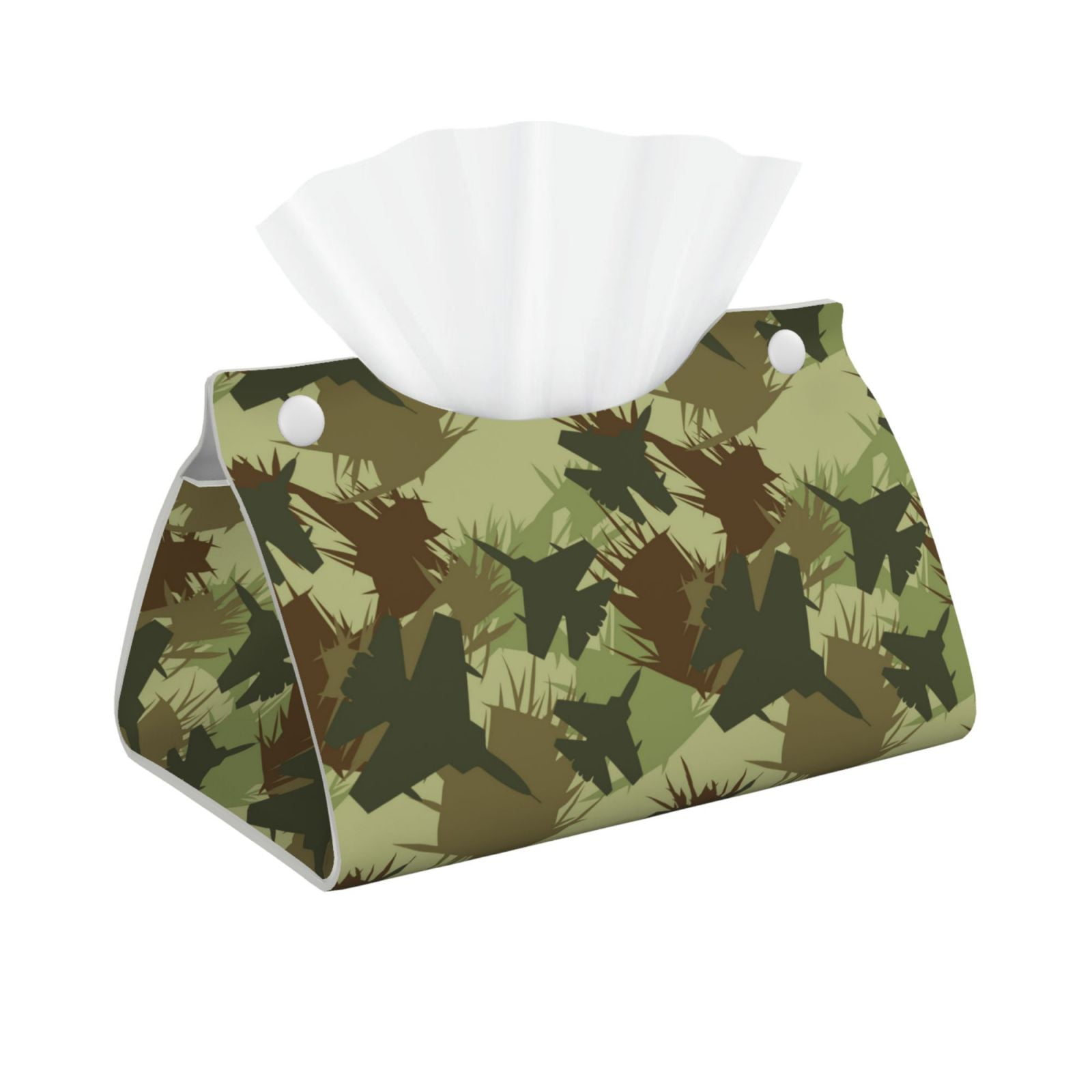 Tissue Box Cover, Aircraft Green Camouflage Leather Rectangular Tissue ...
