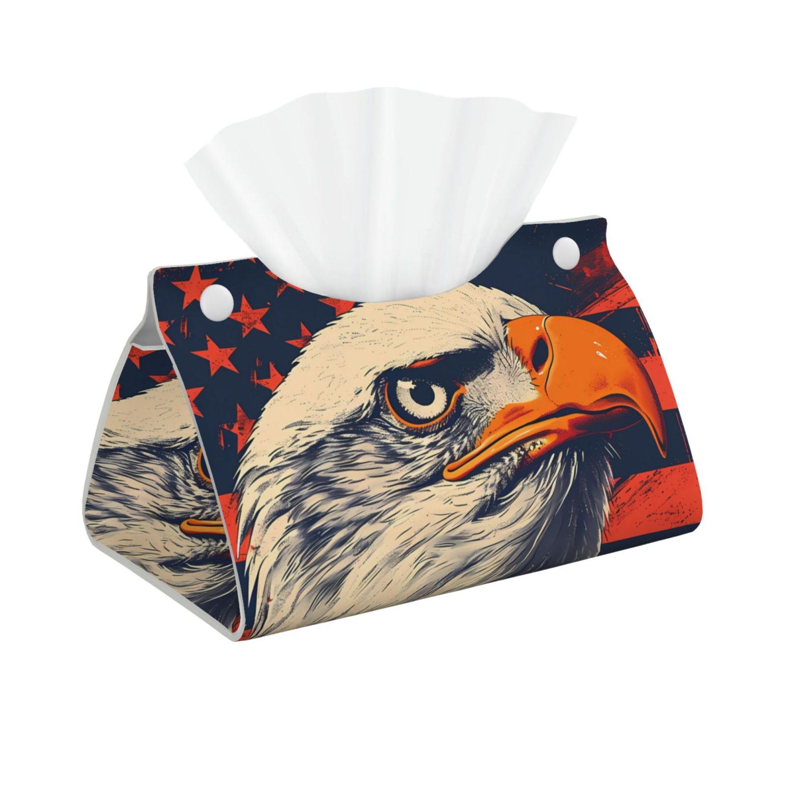 Tissue Box Cover, American Bald Eagle A Leather Rectangular Tissue ...