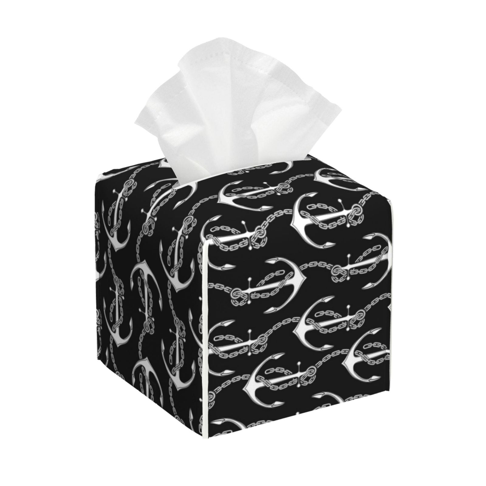 Tissue Box Cover Anchor chain white black cool Tissues Boxes Holder ...