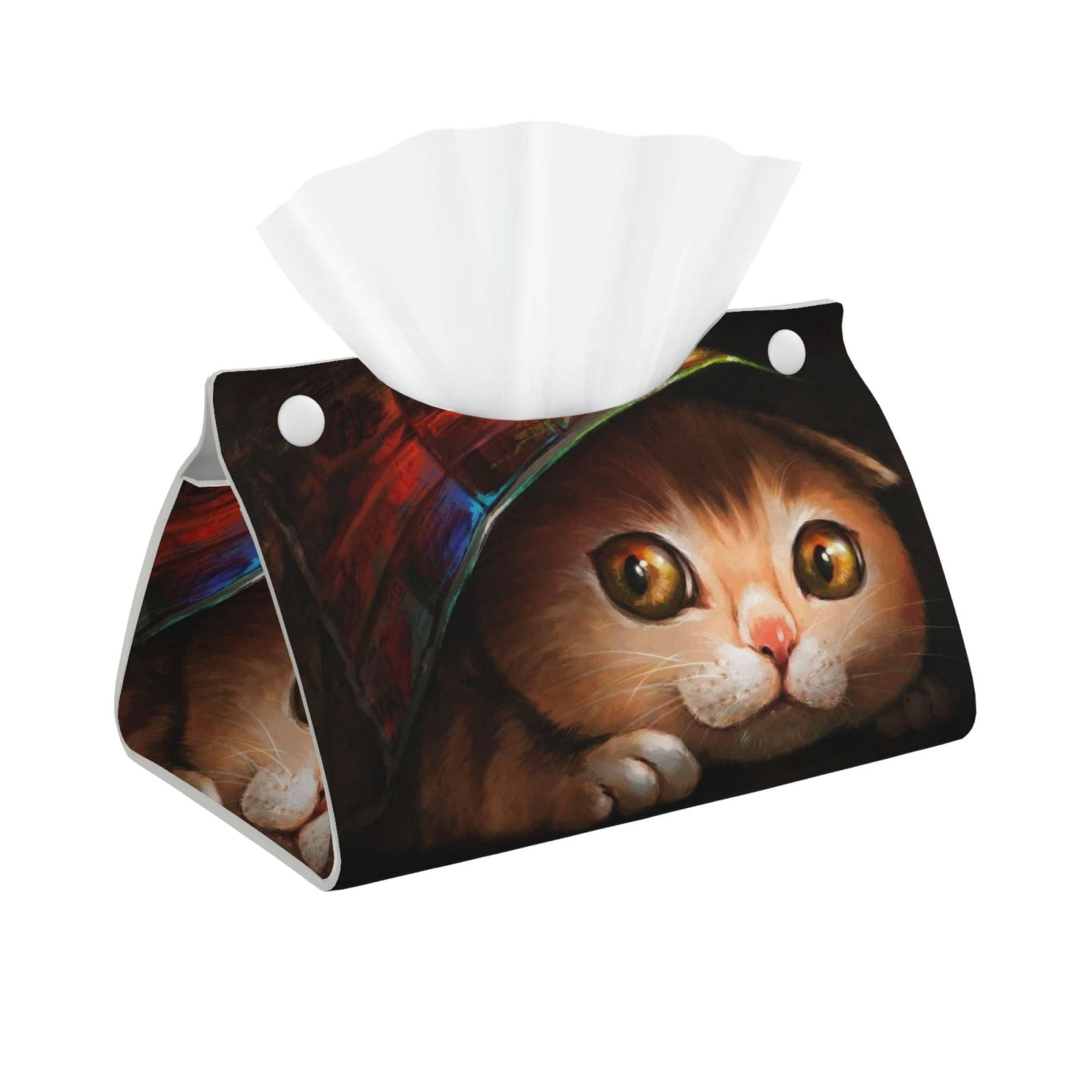 Tissue Box Cover Animal Cat Tissues Boxes Holder Organizer for Bathroom ...