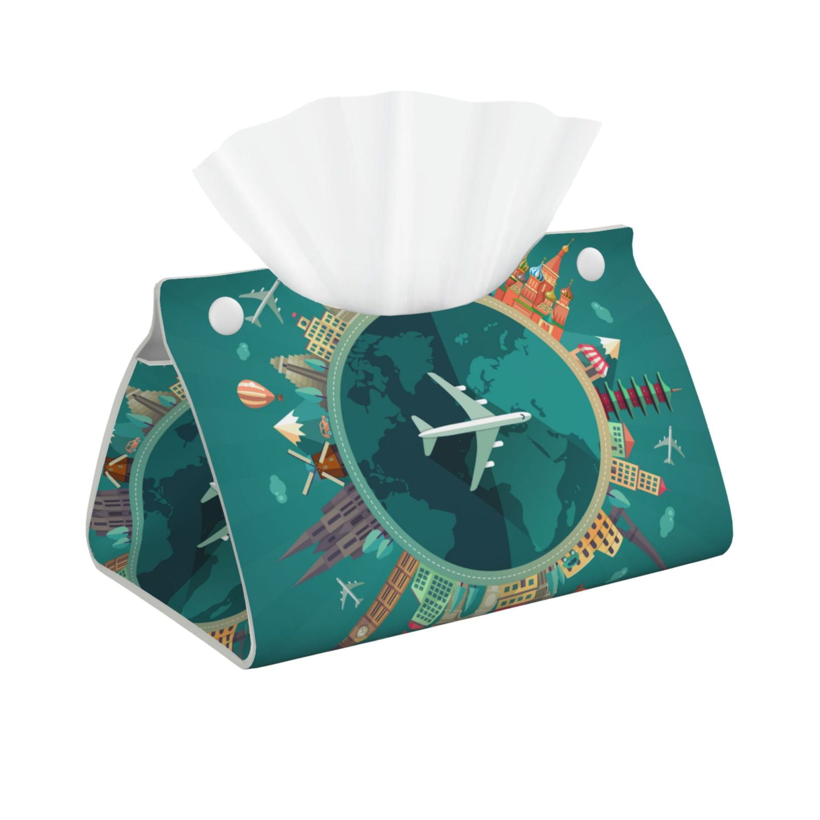 Tissue Box Cover Around The Planet Tissues Boxes Holder Organizer for ...