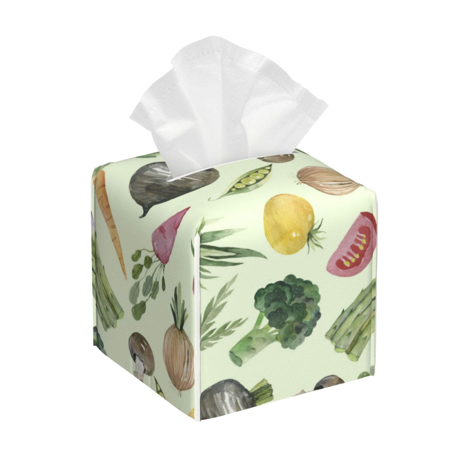 Tissue Box Cover, Asparagus Print vegetable Leather Tissue Box Holder ...