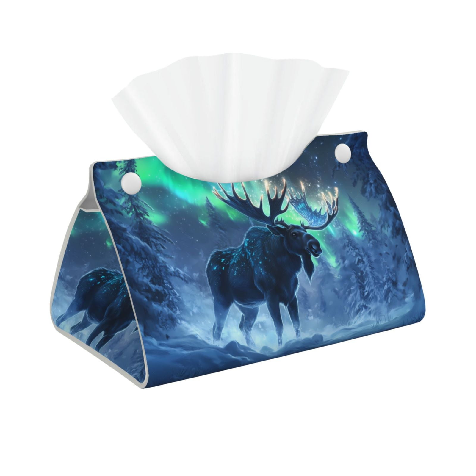 Tissue Box Cover Aurora Mystical Winter Moose A Tissues Boxes Holder ...