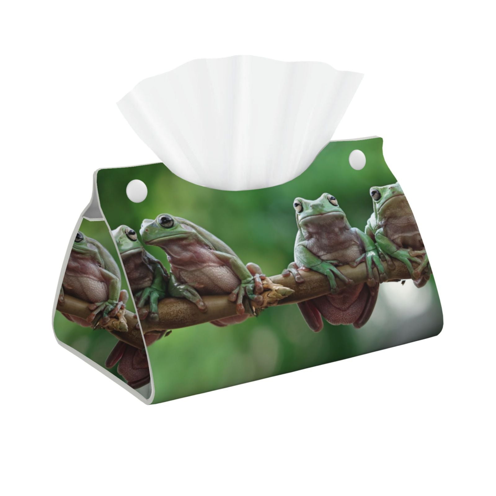 Tissue Box Cover, Australian White Tree Frog Branch Rectangular Leather ...