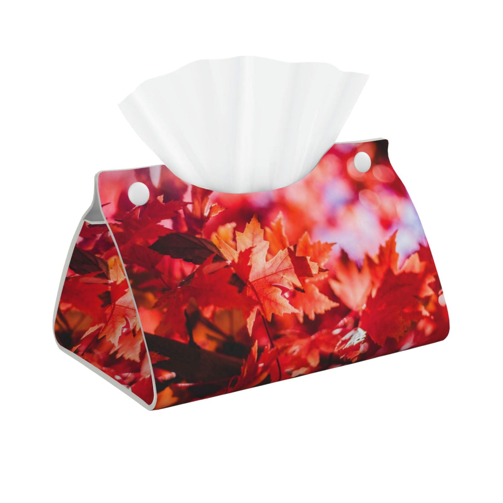 Tissue Box Cover Autumn Maple Leaves Tissues Boxes Holder Organizer for ...