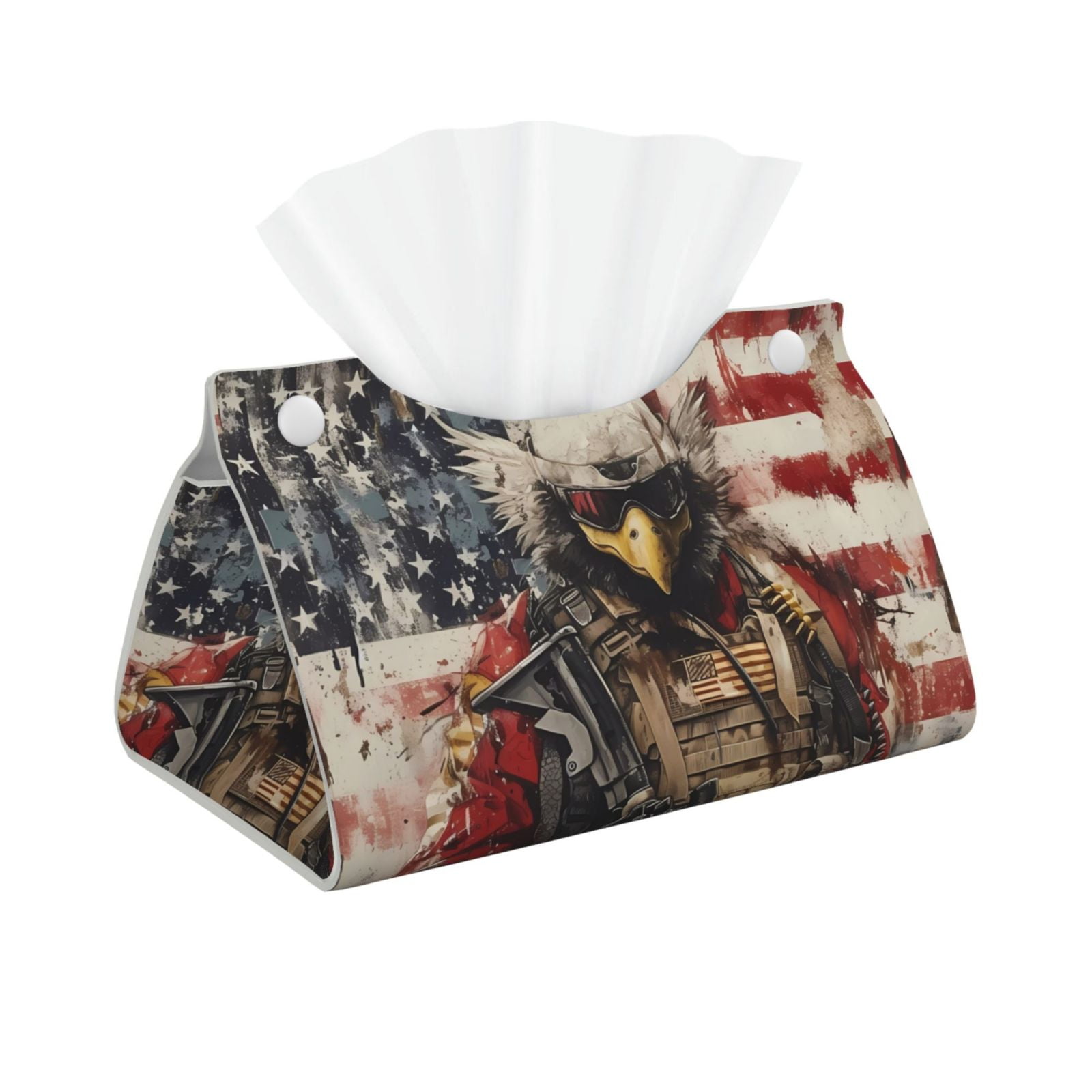 Tissue Box Cover Bald Eagle Soldier Tissues Boxes Holder Organizer for ...