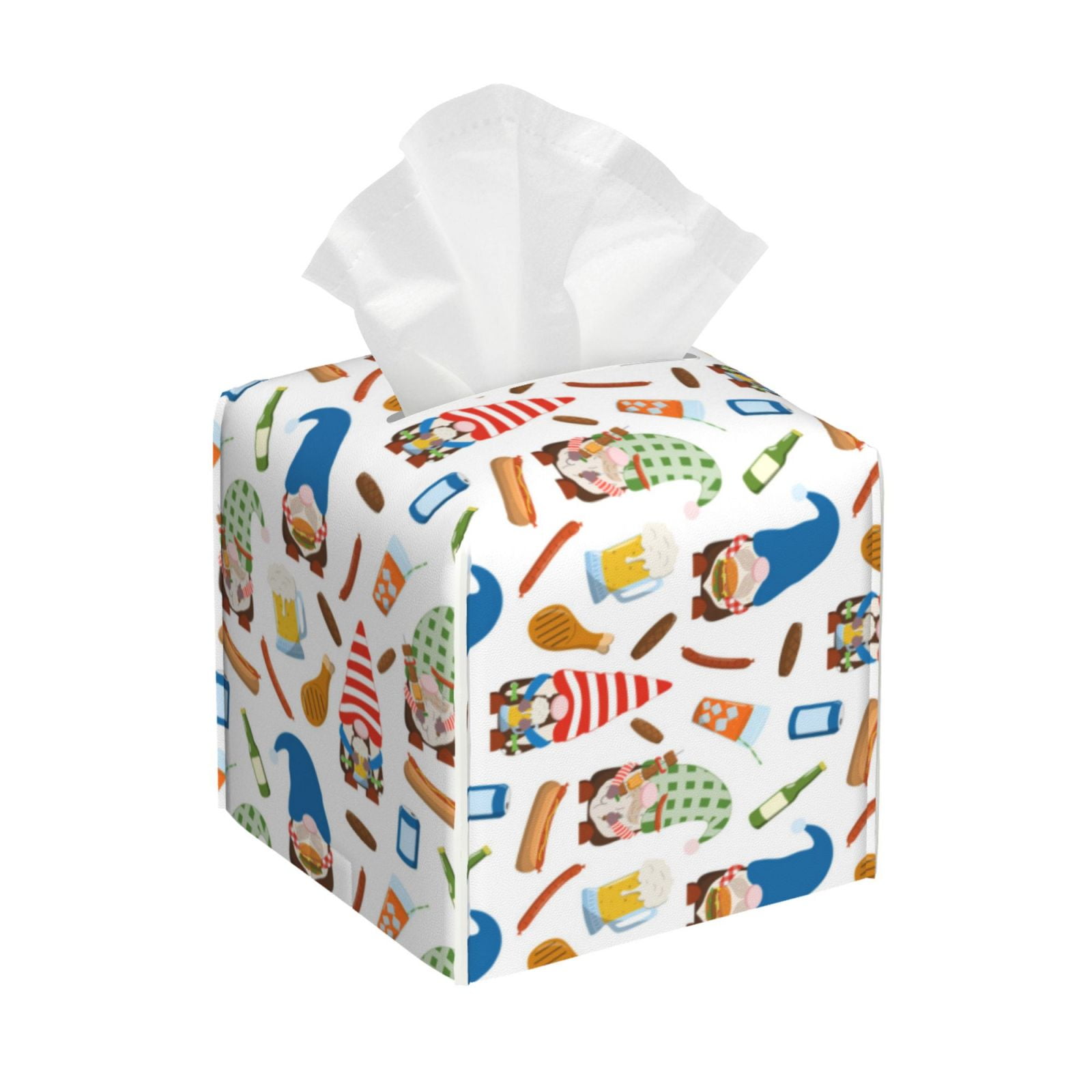Tissue Box Cover, Barbecue Gnomes Leather Tissue Box Holder - Tissue ...