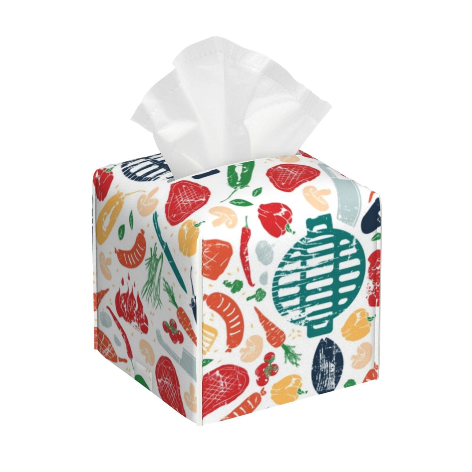 Tissue Box Cover, Barbecue Leather Tissue Box Holder - Tissue Case ...