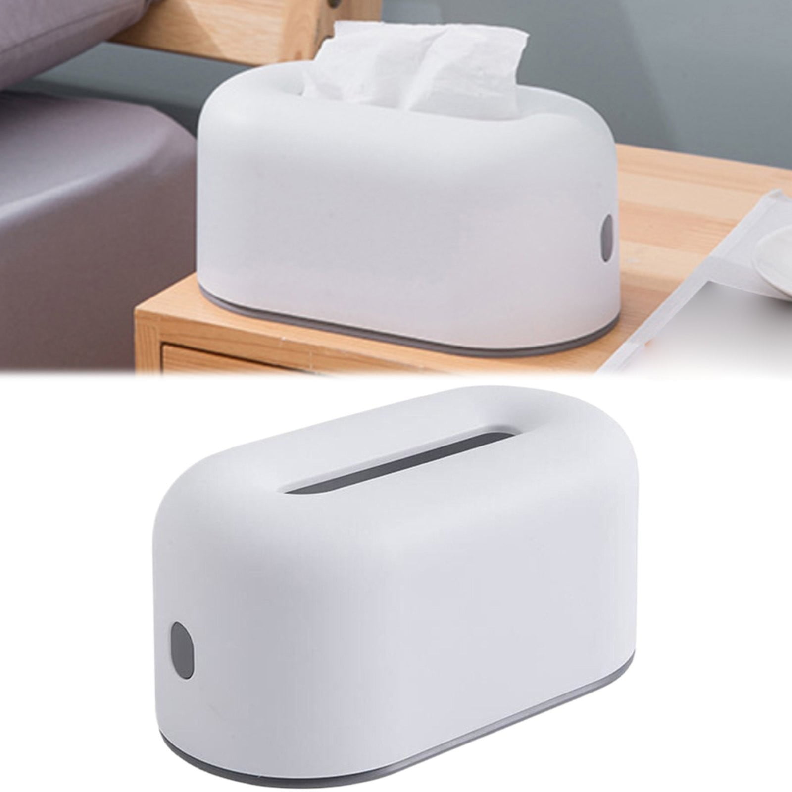 Tissue Box Cover with Base, Plastic Tissue Box Holder Decorative Tissue ...