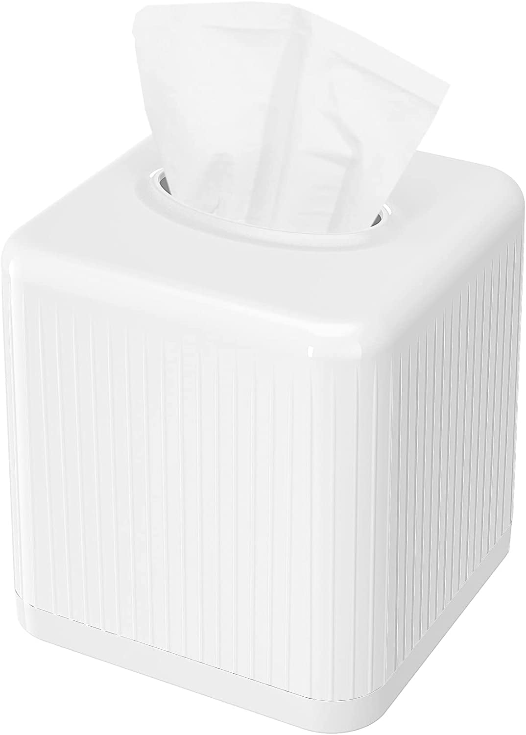 Tissue Box Cover with Base, Square Plastic Tissue Box Holder Decorative ...