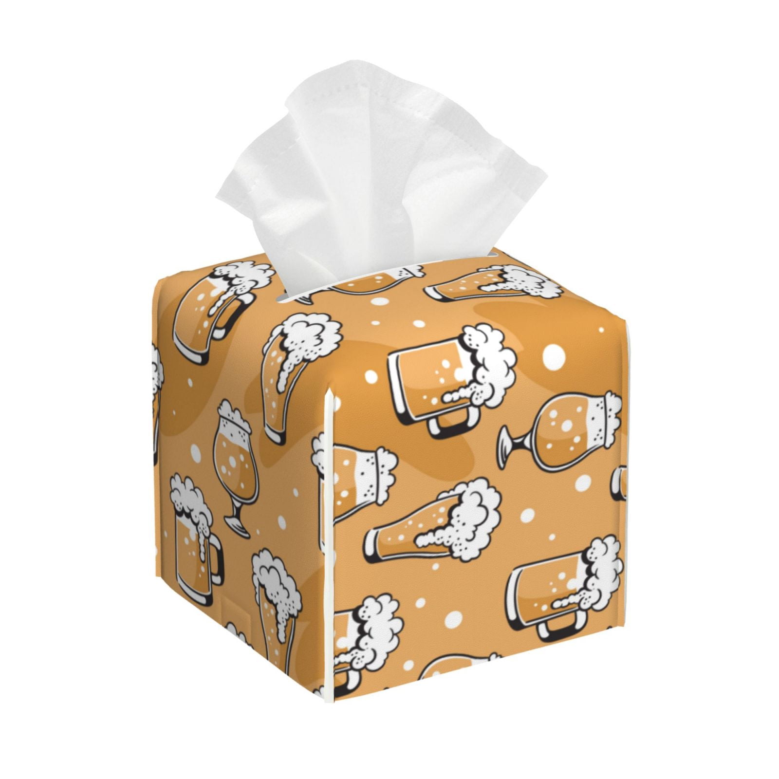 Tissue Box Cover, Beer In Glasses Leather Tissue Box Holder - Tissue ...