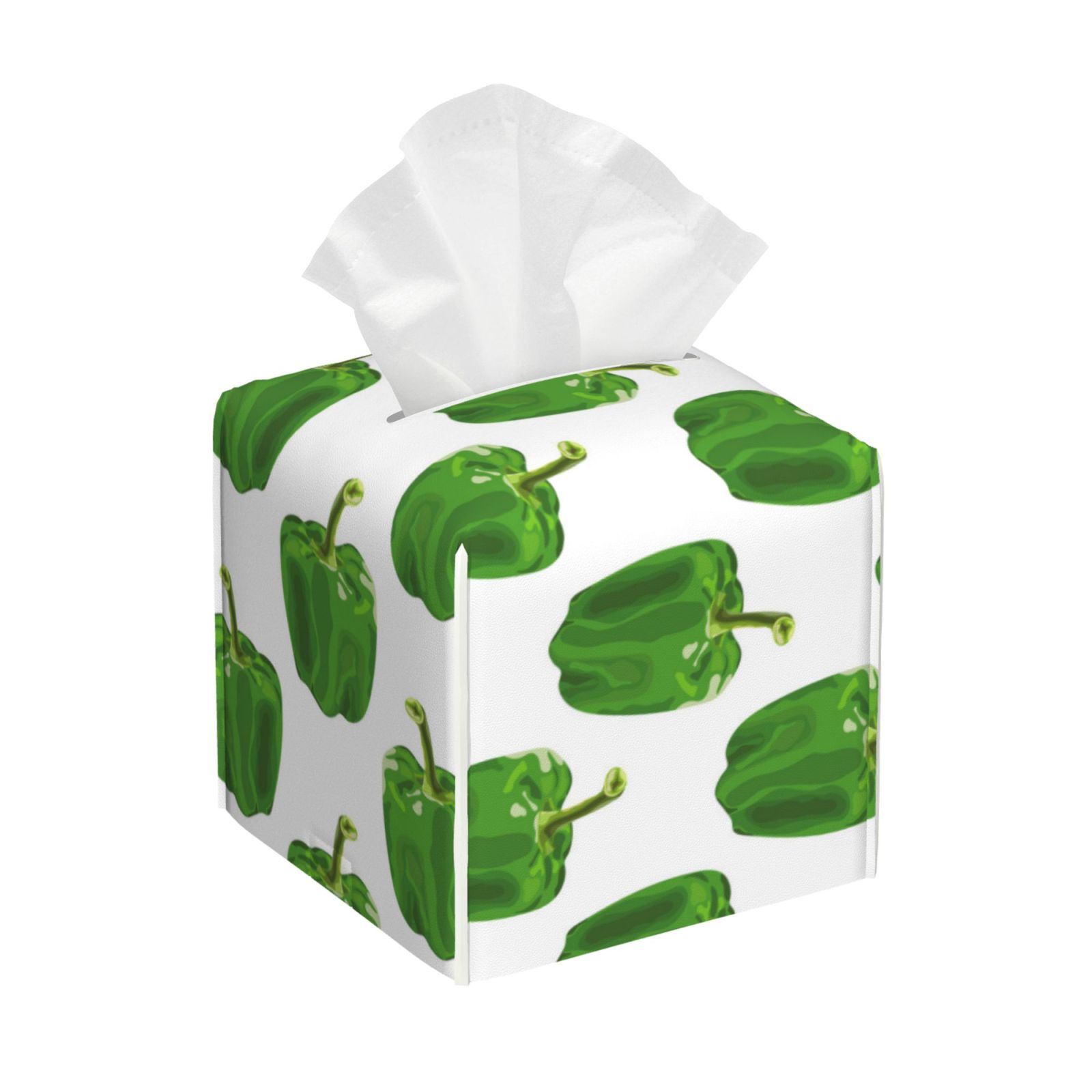 Tissue Box Cover, Bell Pepper Pattern cute Leather Tissue Box Holder ...