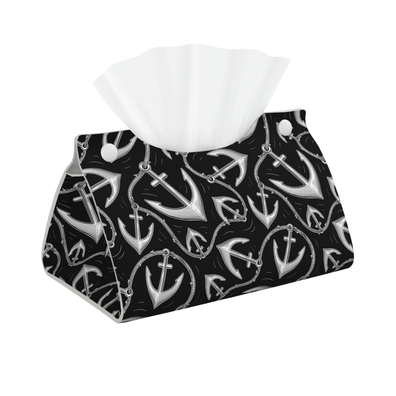 Tissue Box Cover Black White Anchor cool Tissues Boxes Holder Organizer ...
