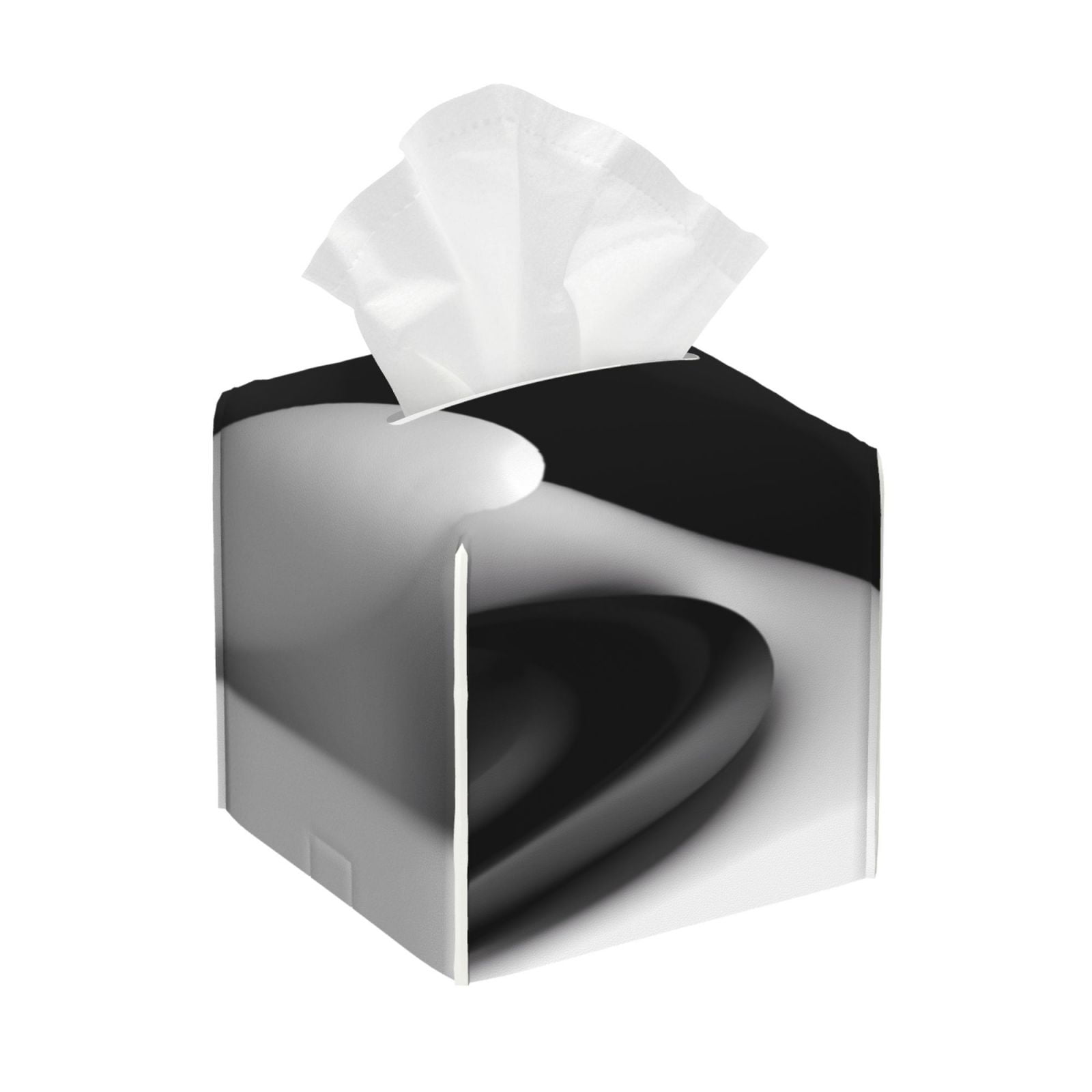 Tissue Box Cover, Black White Fluid Sculpture Leather Tissue Box Holder ...