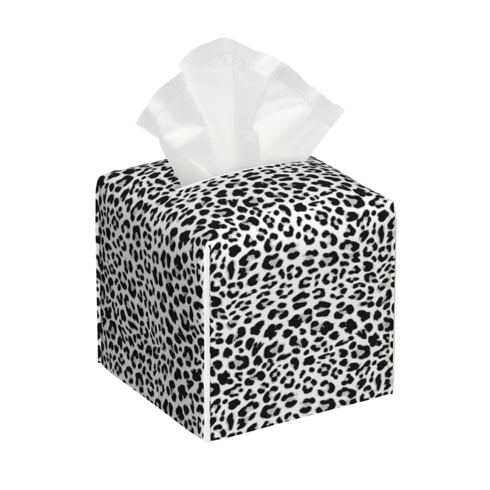 Tissue Box Cover Black leopard print A Tissues Boxes Holder Organizer ...