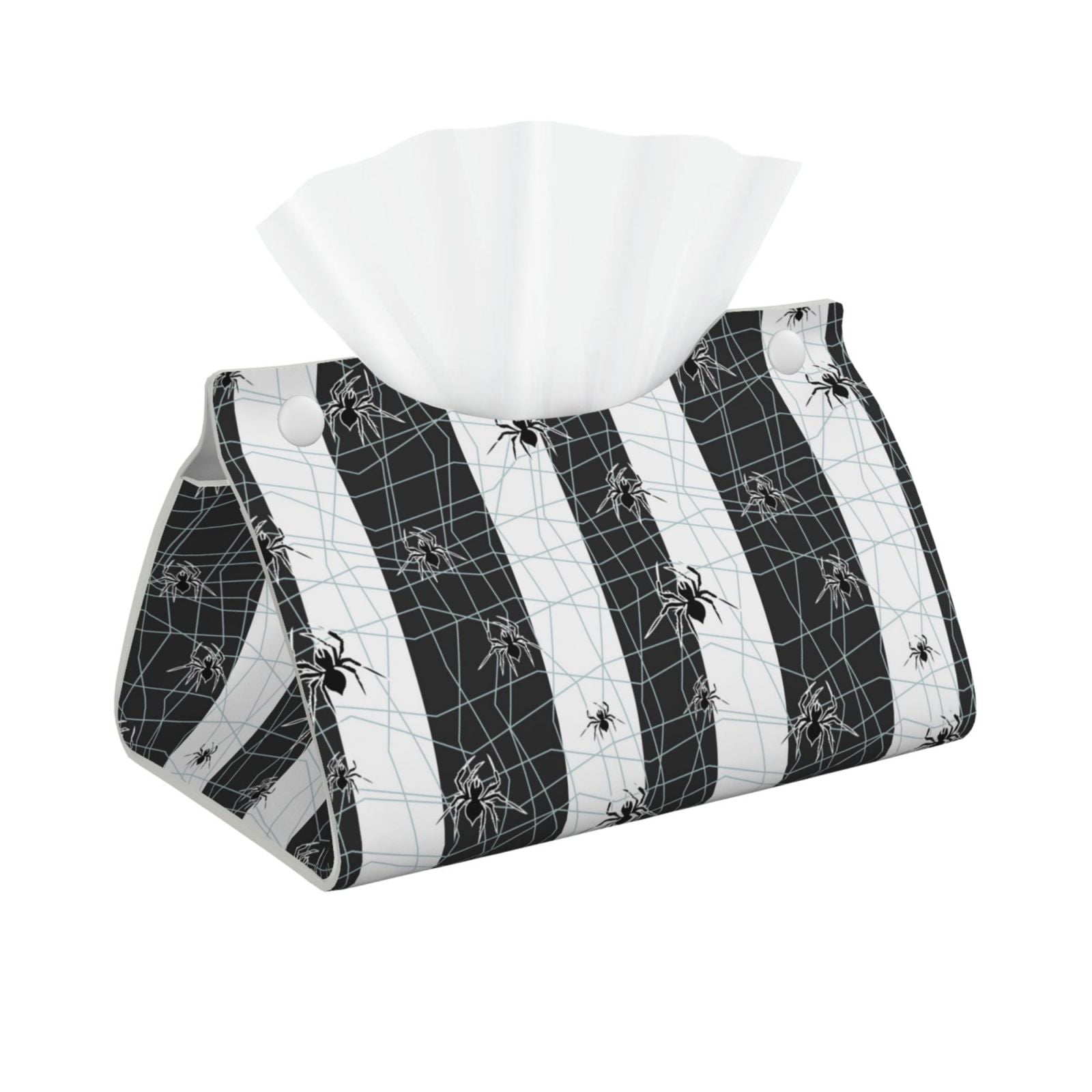 Tissue Box Cover, Black white Spider web cool Rectangular Leather ...