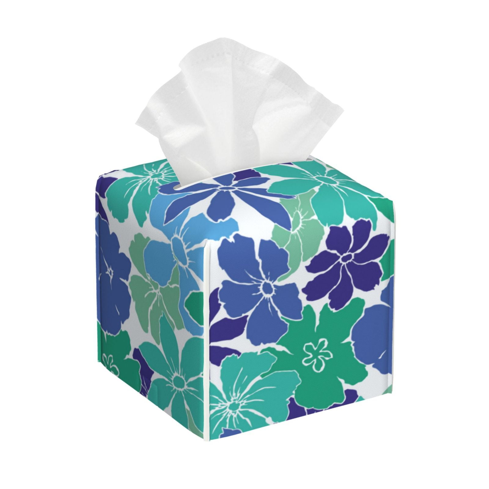 Tissue Box Cover Blue Abstract floral Tissues Boxes Holder Organizer ...