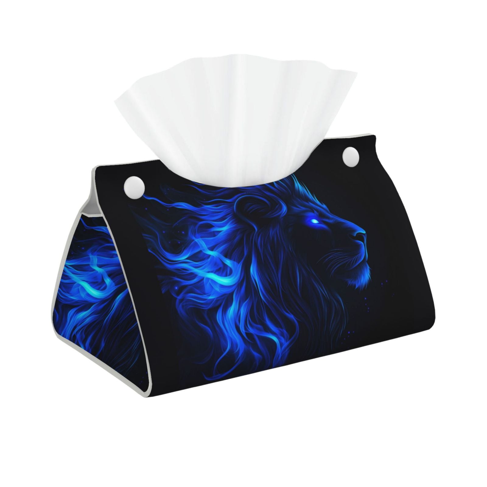 Tissue Box Cover Blue Fire Lion Tissues Boxes Holder Organizer for ...